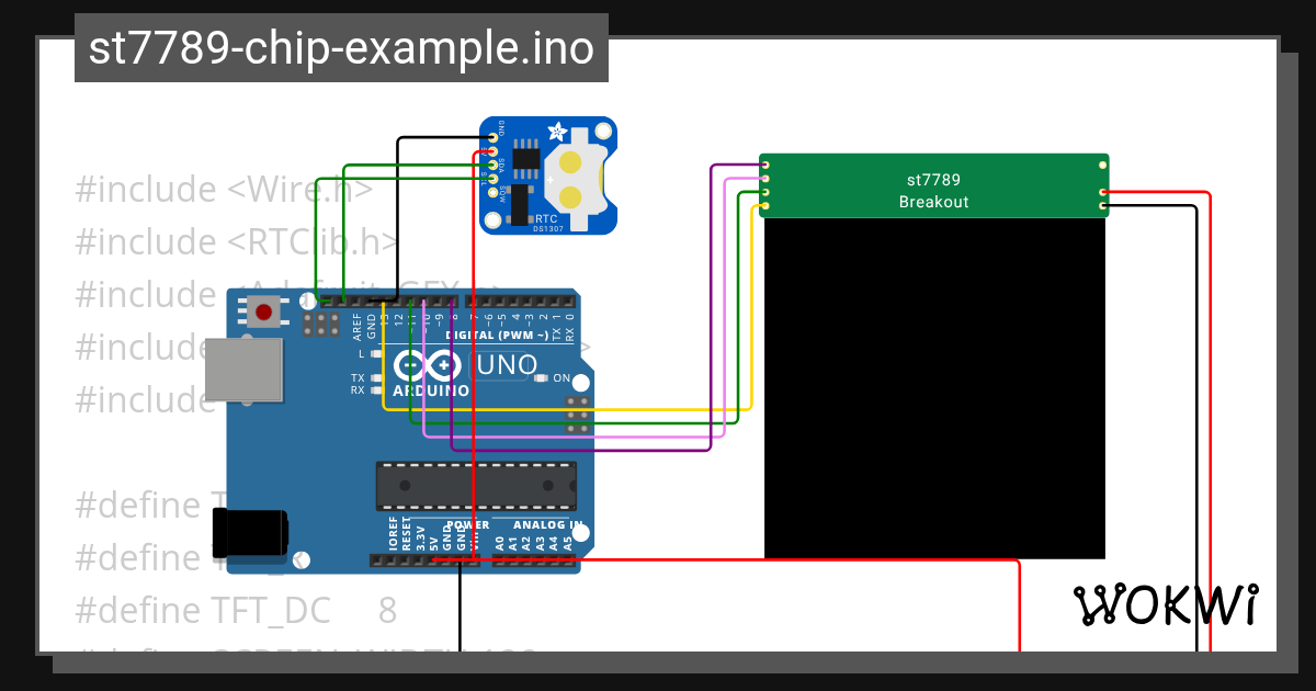 custom chip st7789 clock withOUT rtc - Wokwi ESP32, STM32, Arduino Simulator