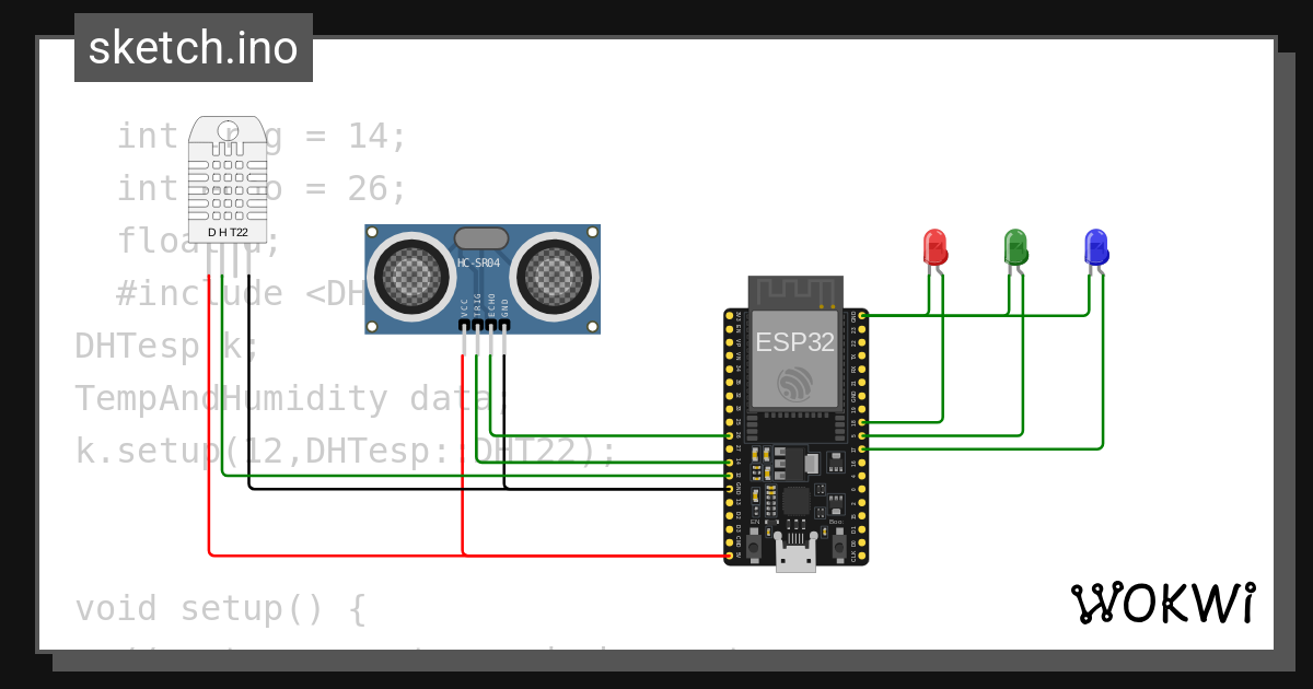 Ultrasonic Wokwi Esp32 Stm32 Arduino Simulator 2428