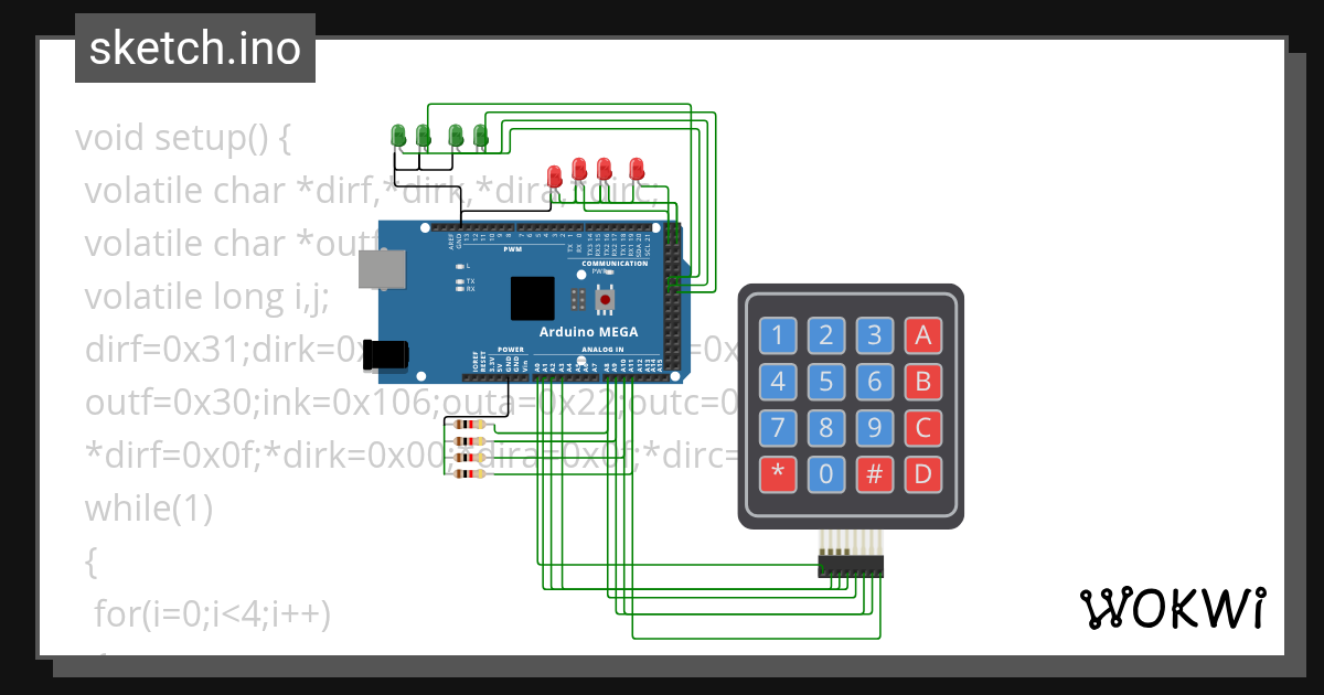 Keypad Wokwi Esp32 Stm32 Arduino Simulator 5224