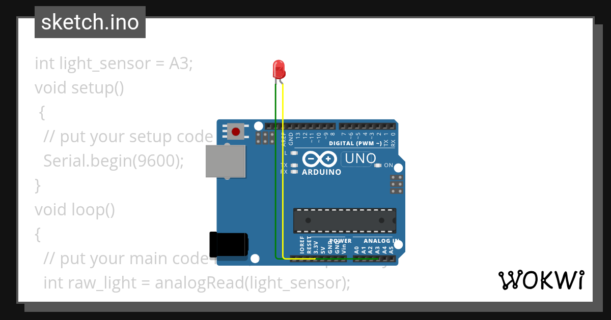 Sensor Light - Wokwi ESP32, STM32, Arduino Simulator
