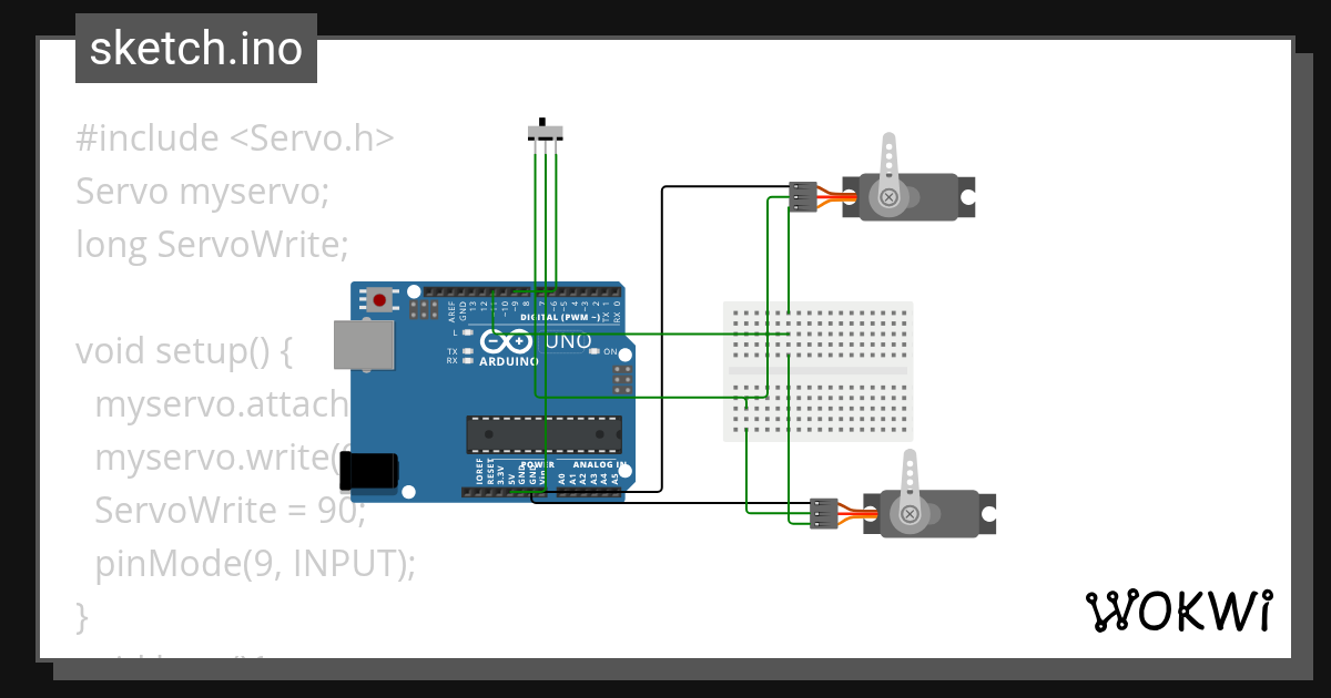 Servo X2 Wokwi Esp32 Stm32 Arduino Simulator 
