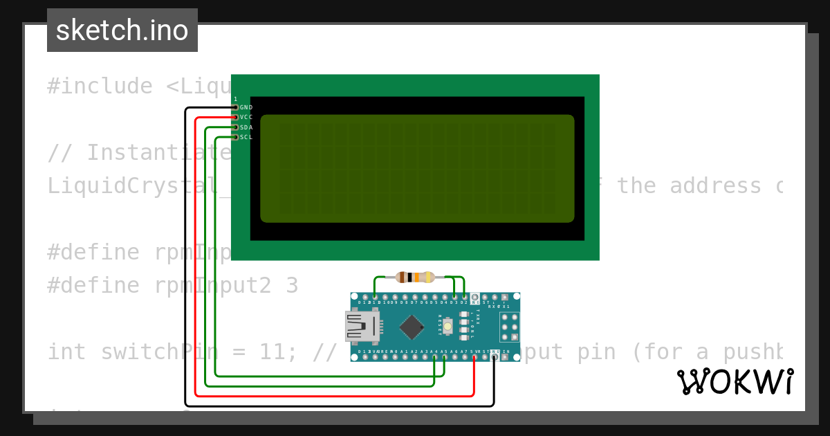 Nano Rpm Counter 4 Line Wokwi Esp32 Stm32 Arduino Simulator 5562