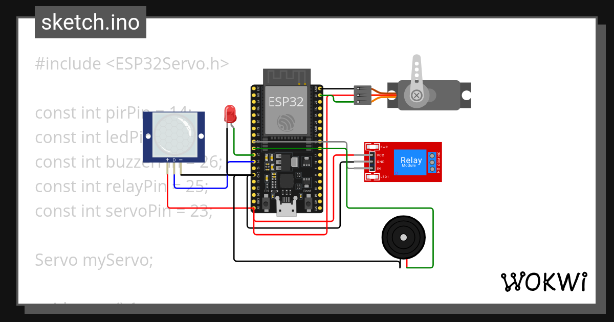 Motion Sensor Wokwi Esp32 Stm32 Arduino Simulator