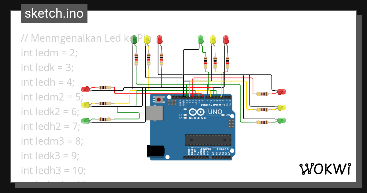 Lampu Lintas X2 33 yoanalevie - Wokwi ESP32, STM32, Arduino Simulator