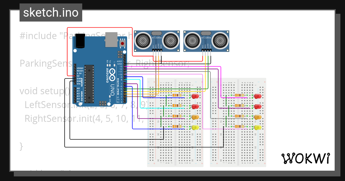 ParkingSensor - Wokwi ESP32, STM32, Arduino Simulator