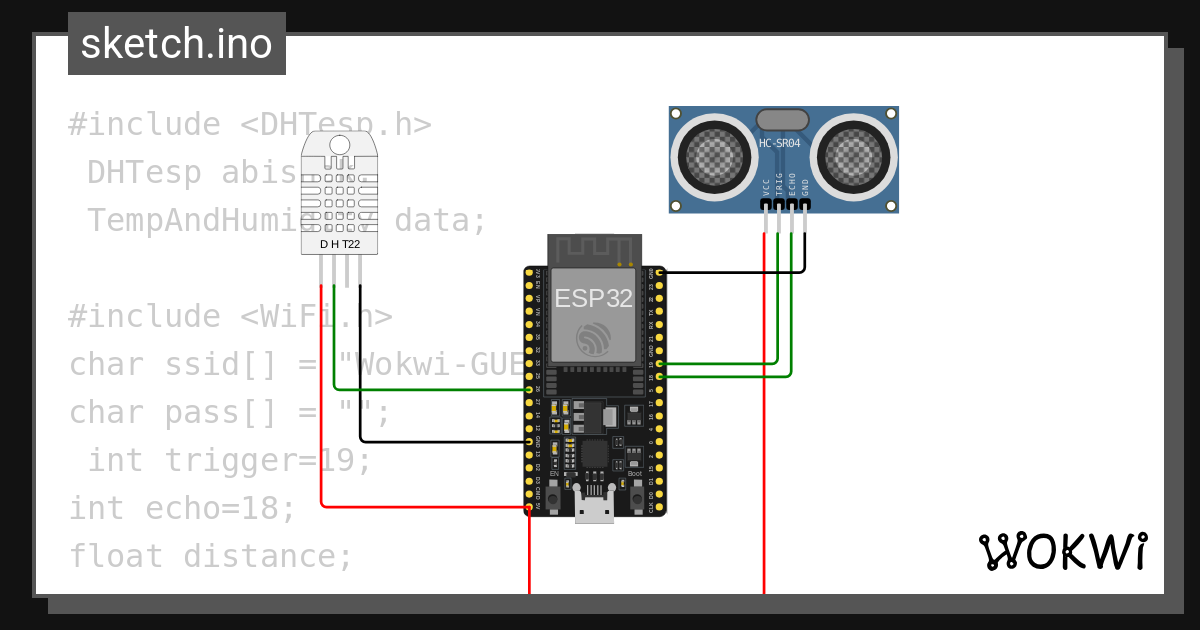 Wifi And Dht22 Ultrasonic Wokwi Esp32 Stm32 Arduino Simulator 6300