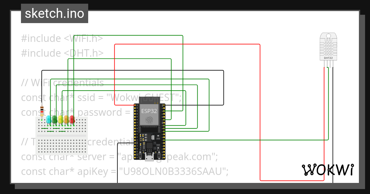 Humidity and Temp Sensor with ThingSpeak Copy (2) - Wokwi ESP32, STM32, Arduino Simulator