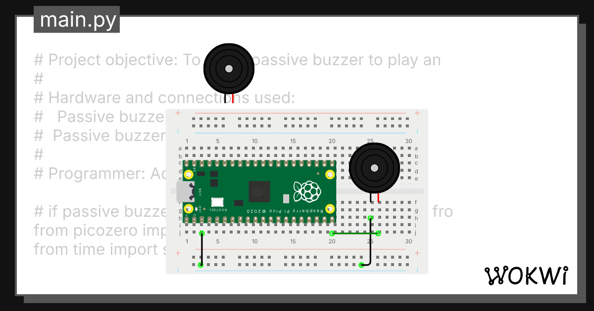 Raspberry Pi Pico Passive Buzzer (picozero) Copy - Wokwi ESP32, STM32 ...