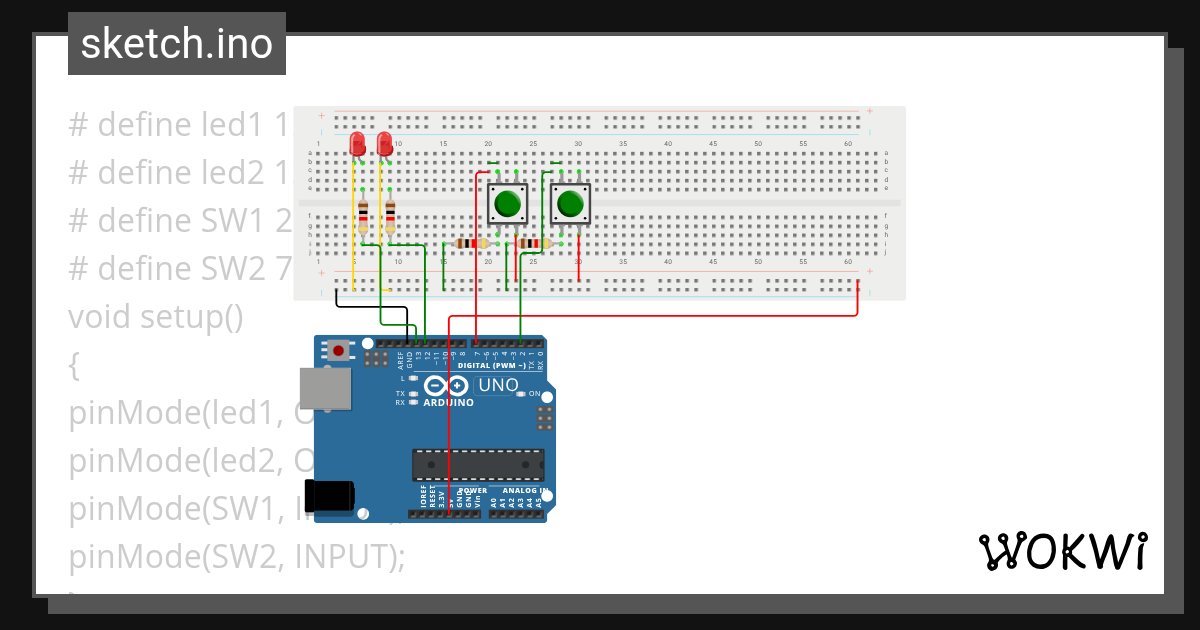 ปุ่มหลอดไฟ Wokwi Esp32 Stm32 Arduino Simulator 3678