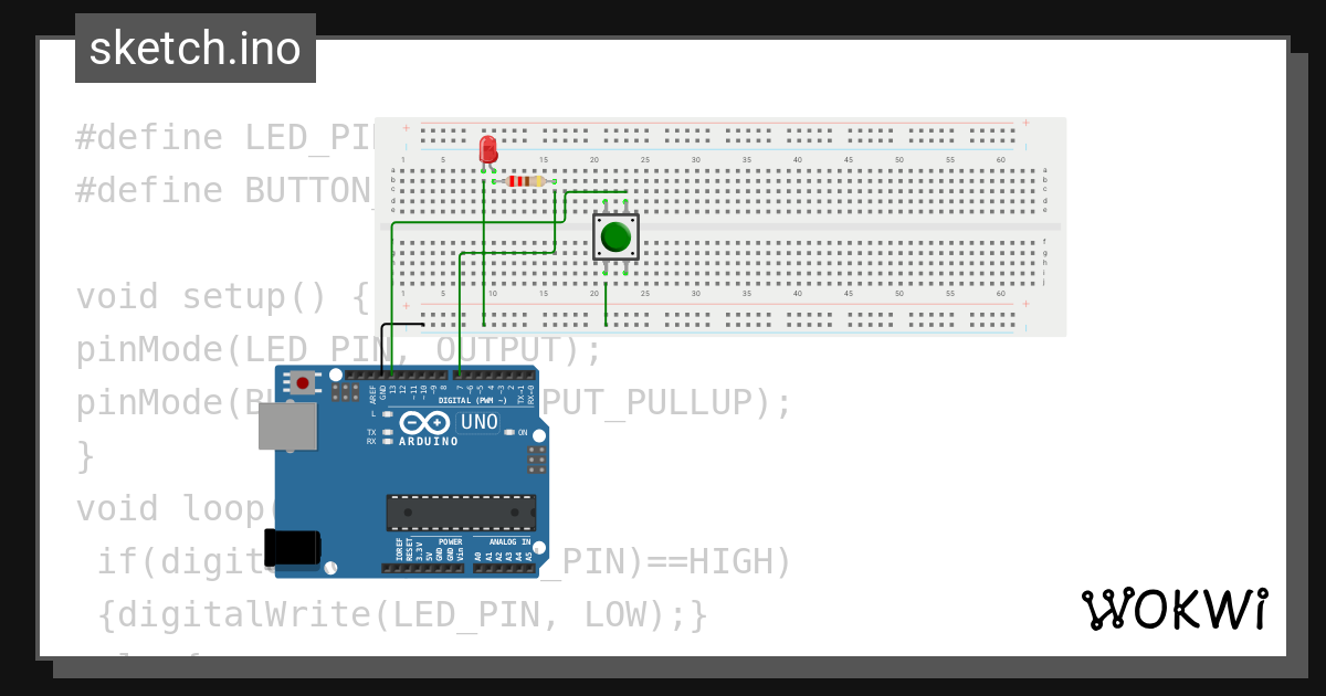 Led Lightup When Pressing Wokwi Esp32 Stm32 Arduino Simulator 