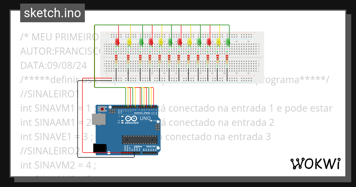 semaforo - Wokwi ESP32, STM32, Arduino Simulator