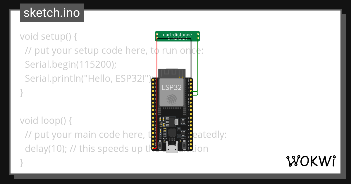 uart-distamce-sensor - Wokwi ESP32, STM32, Arduino Simulator