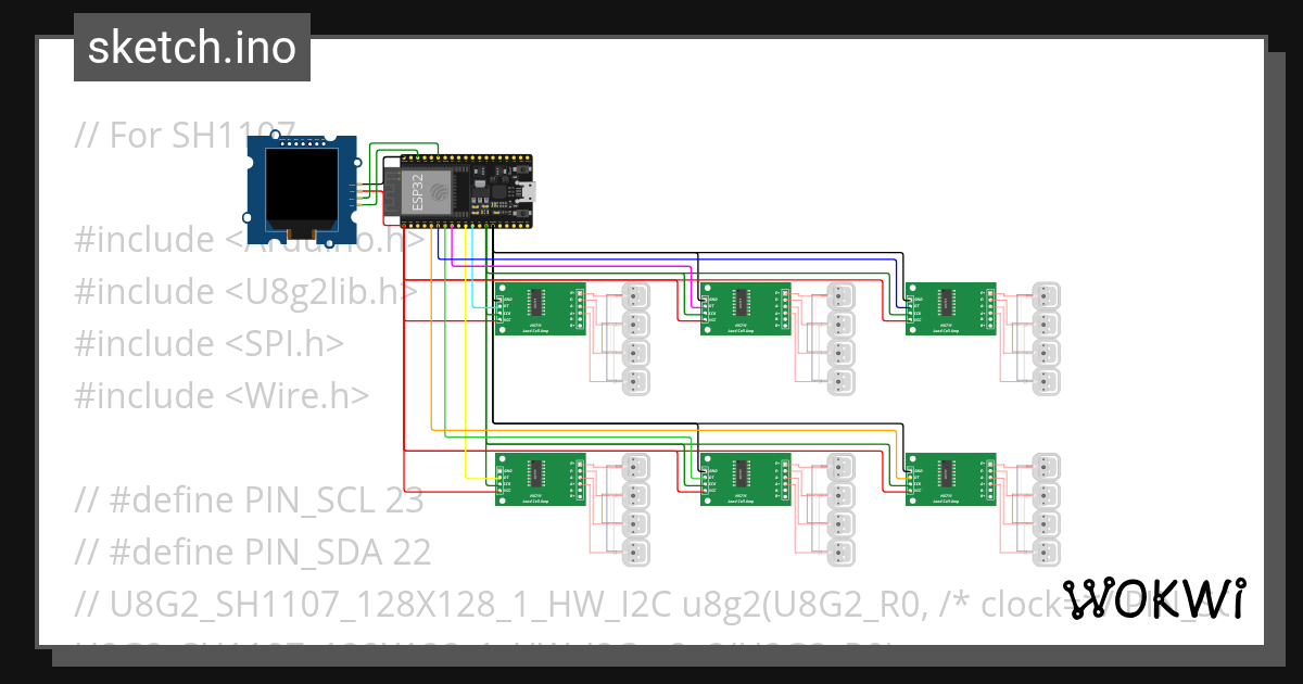 New_HX711_SH1107 - Wokwi ESP32, STM32, Arduino Simulator