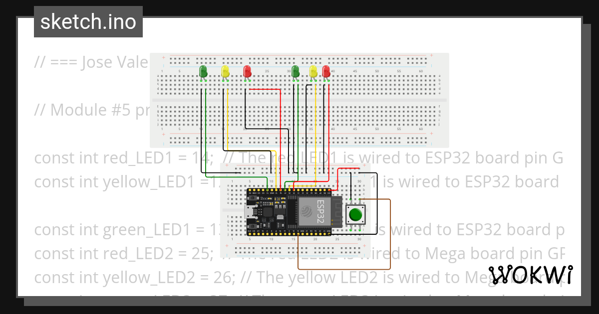 Module 5 - Jose Valencia - Wokwi ESP32, STM32, Arduino Simulator