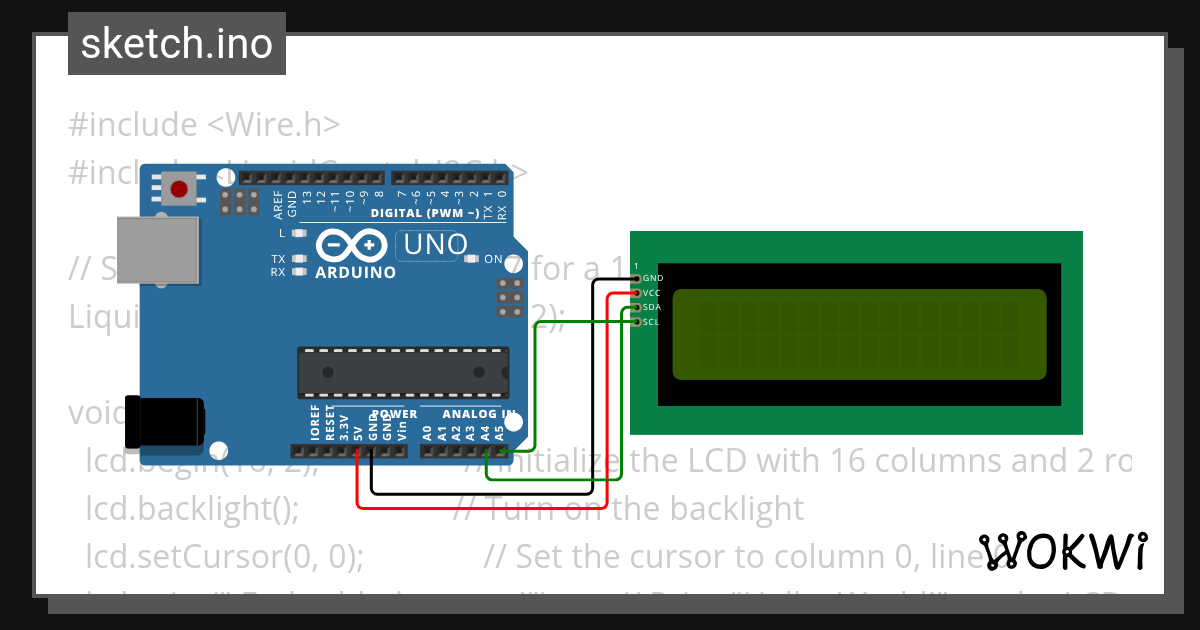 Led Interfacing Using I2c Wokwi Esp32 Stm32 Arduino Simulator 9197