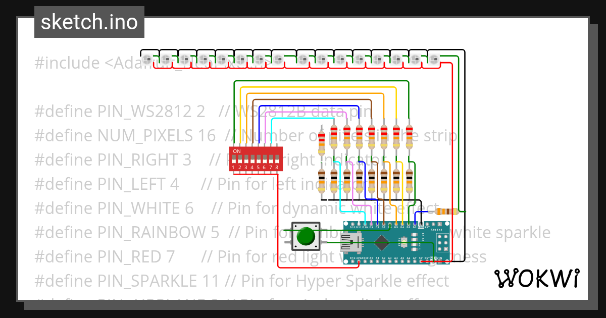 PIXEL TURN INDICATOR Copy - Wokwi ESP32, STM32, Arduino Simulator