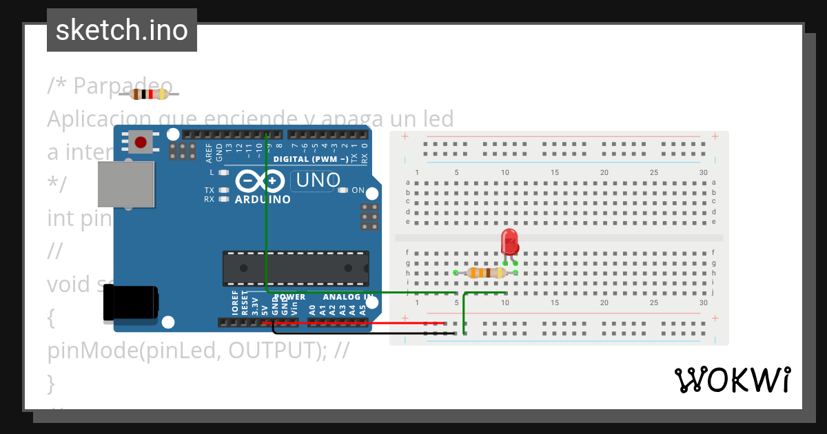 Ejercicio 1 Parpadeo Wokwi Esp32 Stm32 Arduino Simulator 2132