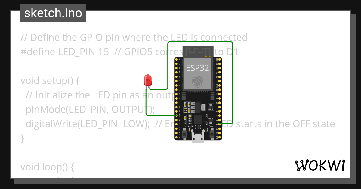 led_blink - Wokwi ESP32, STM32, Arduino Simulator