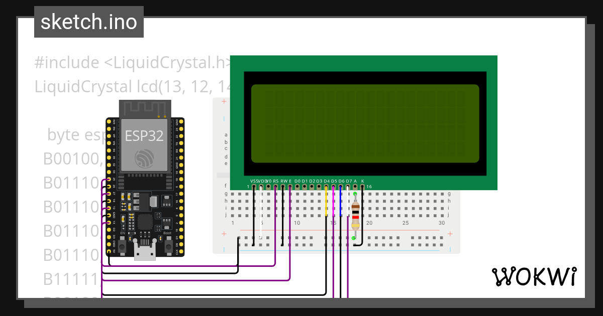 Atividade LCD - Wokwi ESP32, STM32, Arduino Simulator