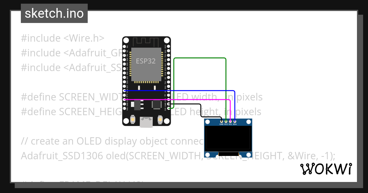 esp32 oled-animation - Wokwi ESP32, STM32, Arduino Simulator