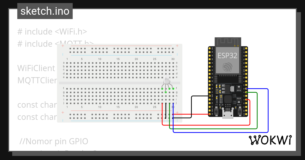 RGB ke MQTTX - Wokwi ESP32, STM32, Arduino Simulator