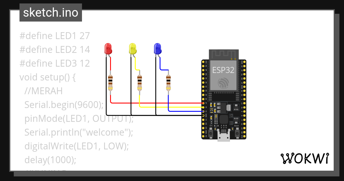 salwa lalu lintas - Wokwi ESP32, STM32, Arduino Simulator