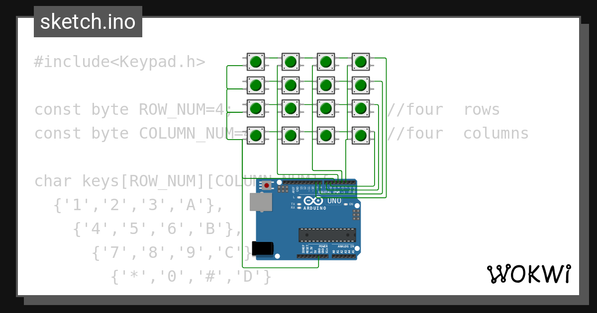 Keypad with push button - Wokwi ESP32, STM32, Arduino Simulator Keypad with push button - Wokwi ESP32, STM32, Arduino Simulator