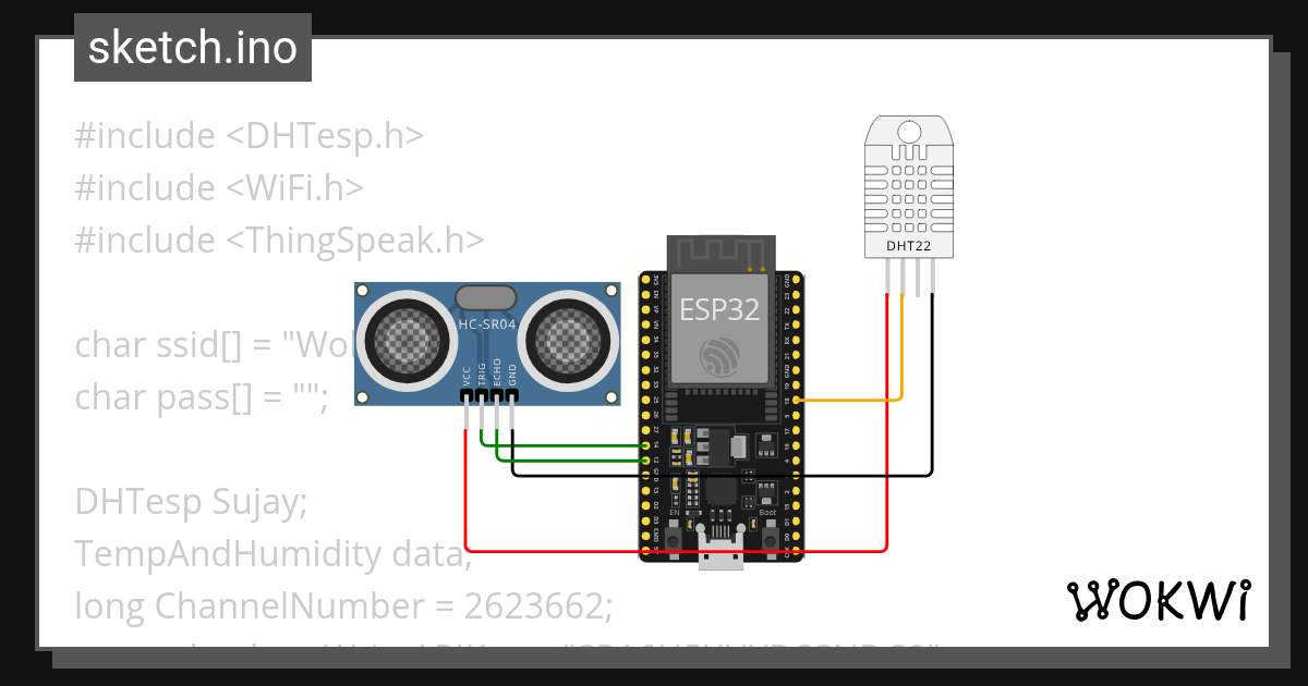 thingspeak - Wokwi ESP32, STM32, Arduino Simulator