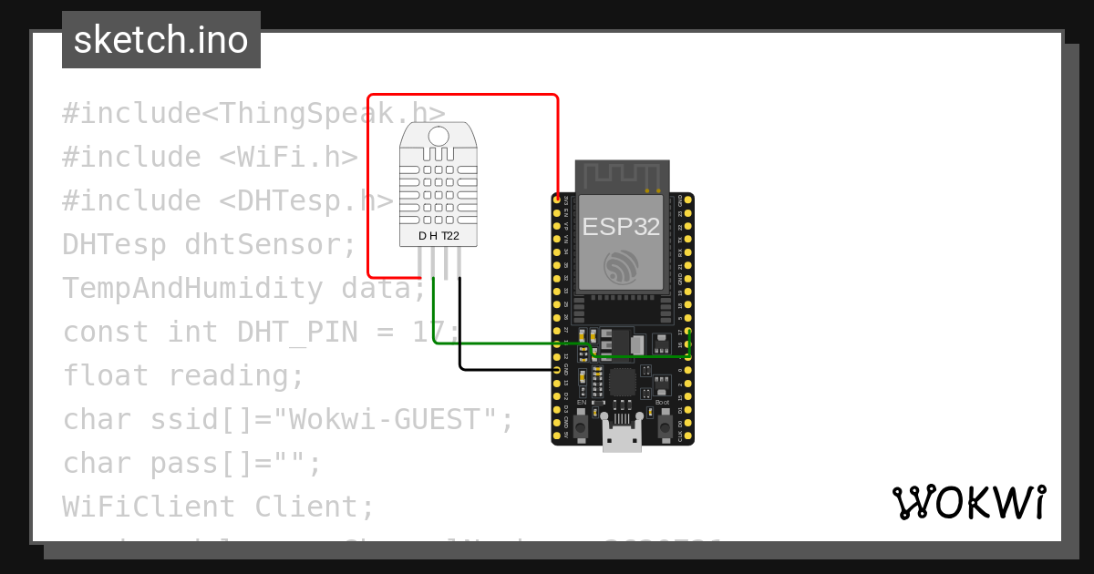 Dht22 And Wifi Thingspeak Wokwi Esp32 Stm32 Arduino Simulator 8410