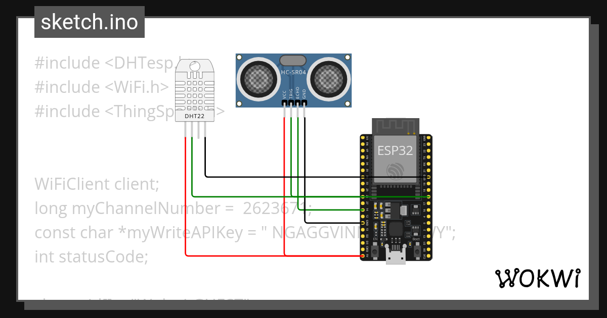 thingspeak - Wokwi ESP32, STM32, Arduino Simulator