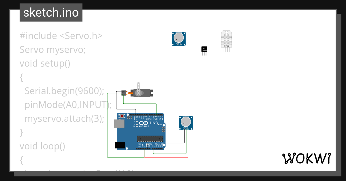 Servo Motor Wokwi Esp32 Stm32 Arduino Simulator
