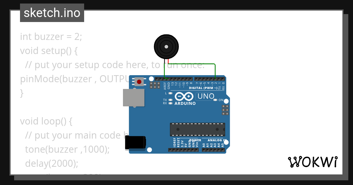 buzzer - Wokwi ESP32, STM32, Arduino Simulator
