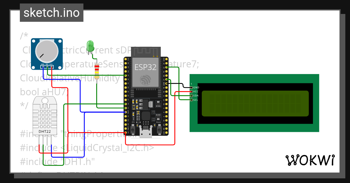 Latihan cek suhu dll - Wokwi ESP32, STM32, Arduino Simulator