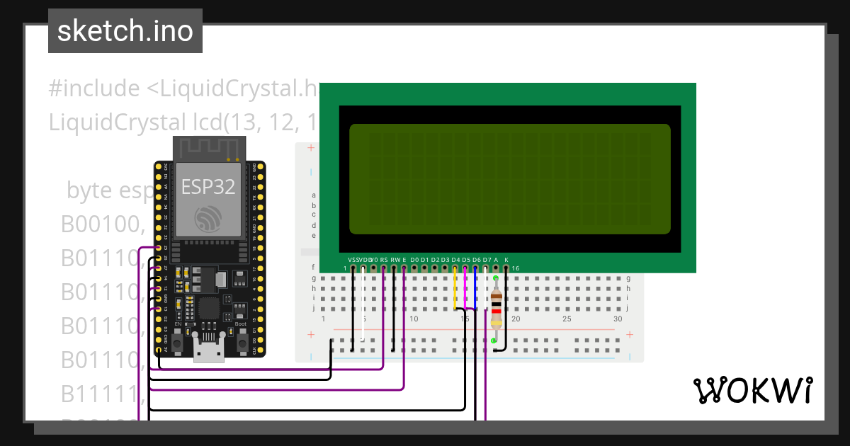 Atividade LCD duda - Wokwi ESP32, STM32, Arduino Simulator