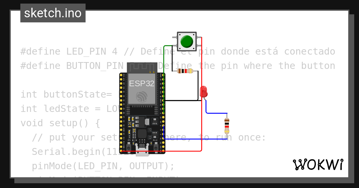Led With Button Wokwi Esp32 Stm32 Arduino Simulator 0231