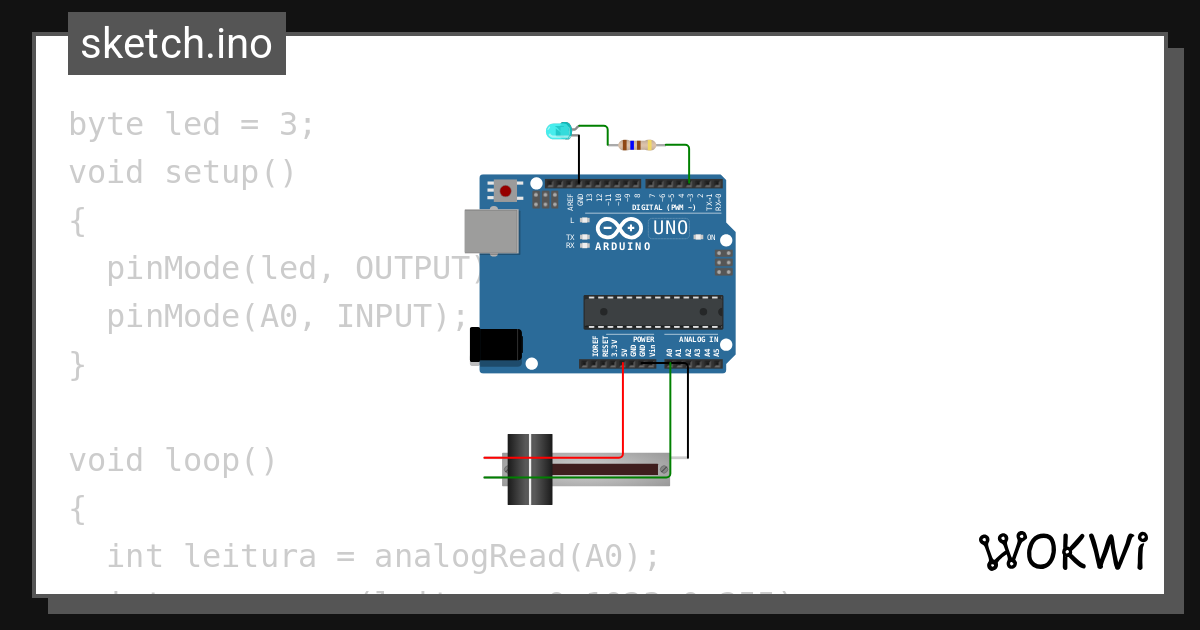 Led Pwm Com Potenciômetro Wokwi Esp32 Stm32 Arduino Simulator