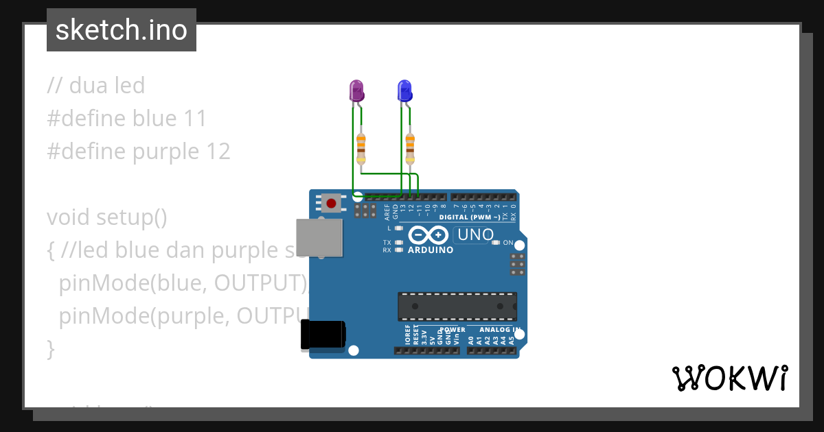 Projek 2 Kelap Kelip Wokwi Esp32 Stm32 Arduino Simulator 