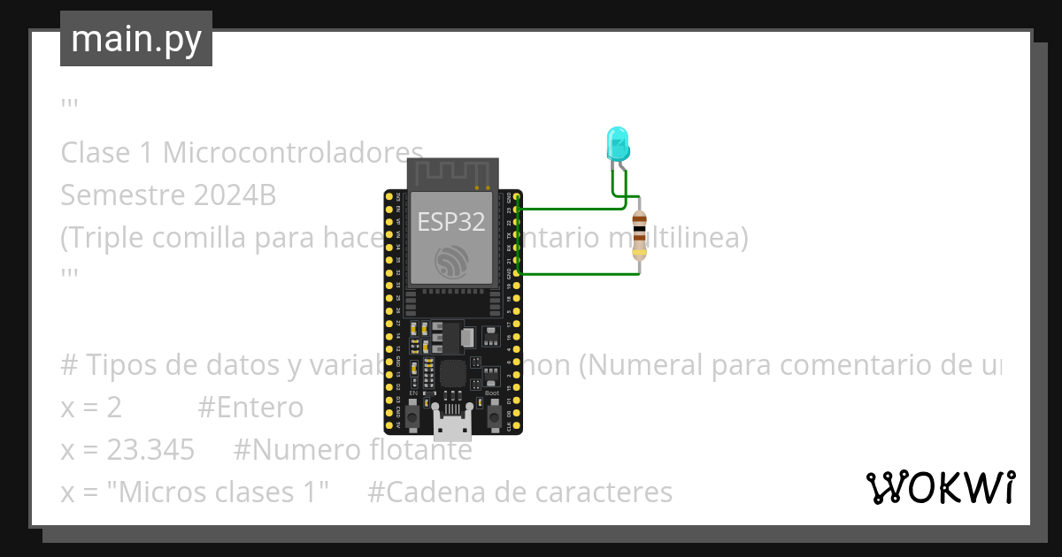 Clase 1 Micro - Wokwi ESP32, STM32, Arduino Simulator