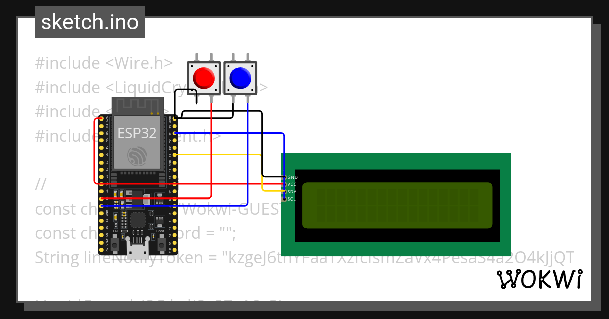 lcd 16x2 i2c Copy - Wokwi ESP32, STM32, Arduino Simulator