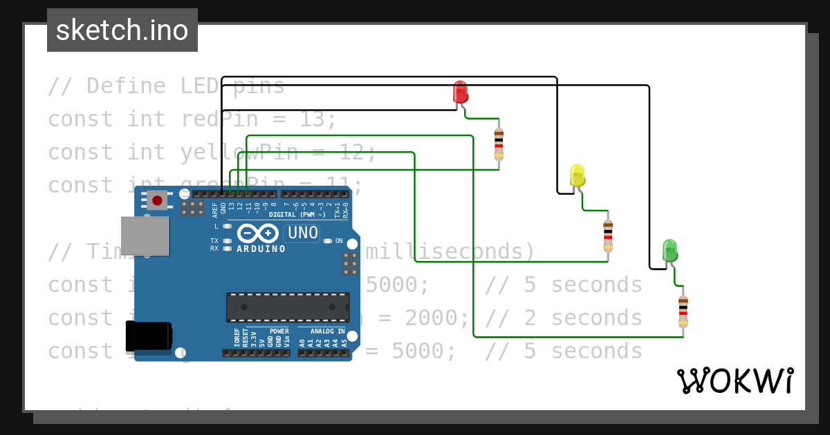 Traffic Light Project In Wokwi Wokwi Esp32 Stm32 Arduino Simulator 3104