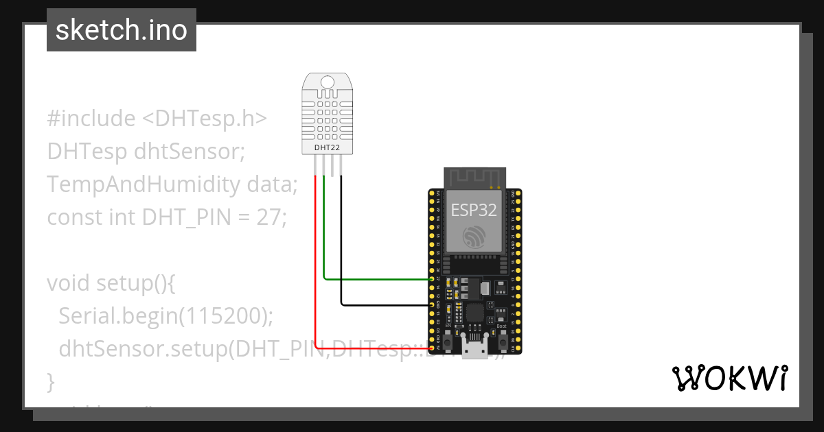 DHT 22 - Wokwi ESP32, STM32, Arduino Simulator