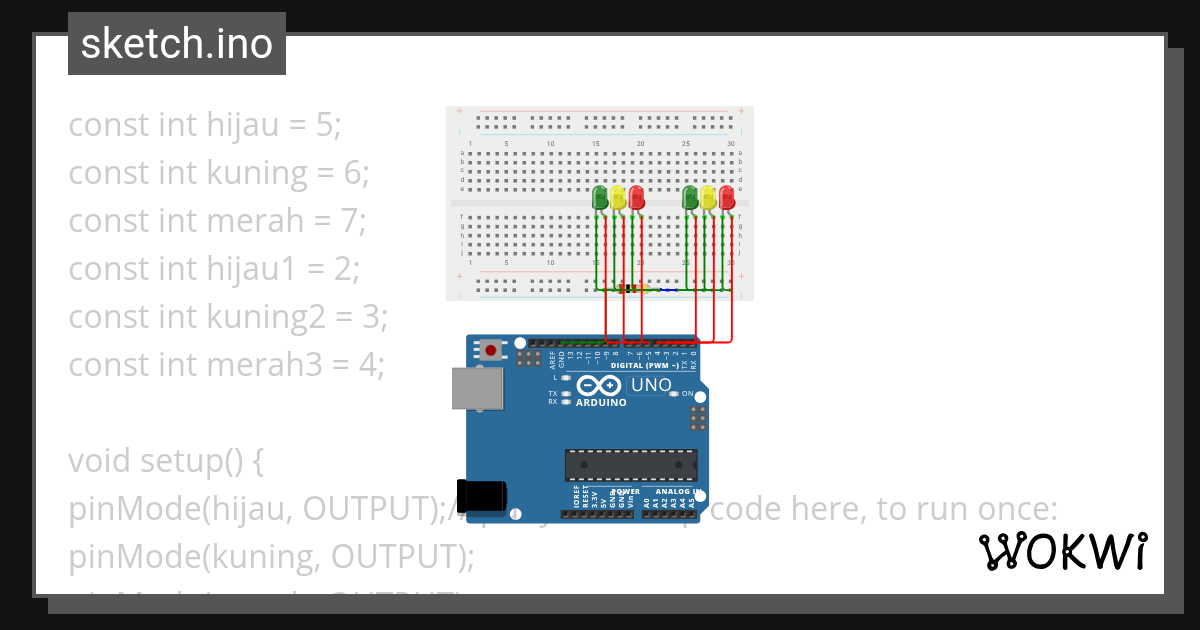 วงจรทำงานเรียงลำดับ 2 ชุด Wokwi Esp32 Stm32 Arduino Simulator 7050