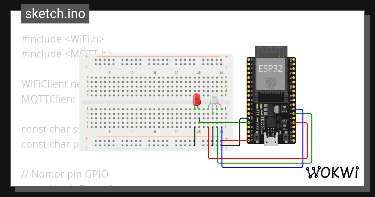 67 Mengendalikan Led Menggunakan Mqtt Wokwi Esp32 Stm32 Arduino Simulator 
