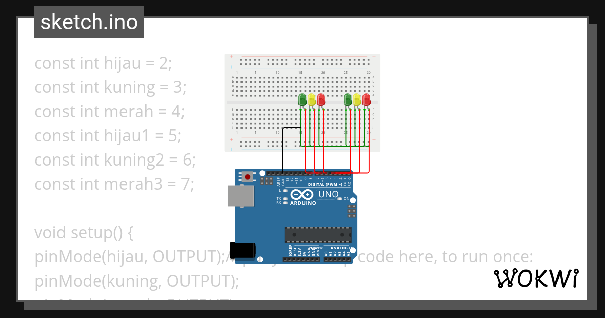 lampu lalu lintas Copy สถาพันธ์ 1/2 เลขที่8 - Wokwi ESP32, STM32, Arduino Simulator