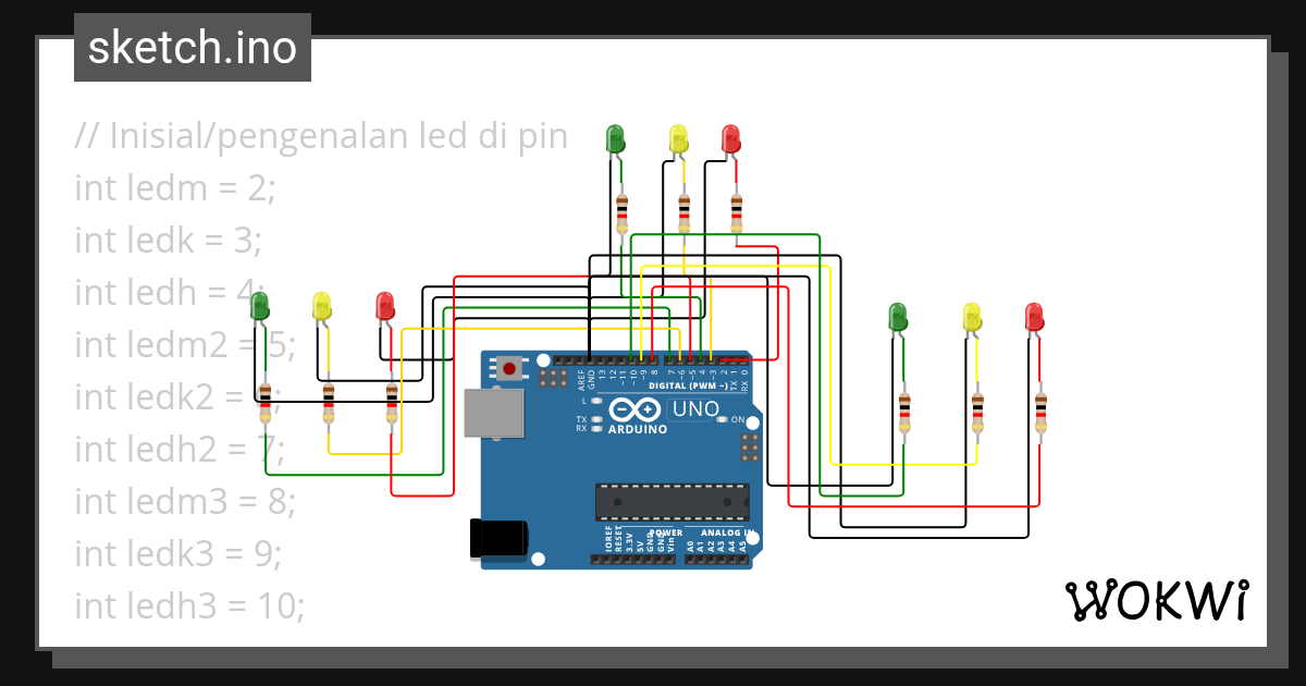 Lampu Lintas X6 19 - Wokwi ESP32, STM32, Arduino Simulator