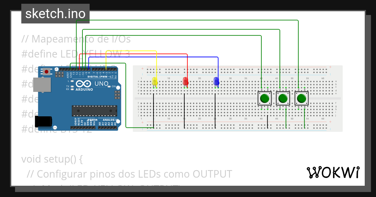 ปิยวัตร สวิตซ์ 3 ตัว 3 Led Wokwi Esp32 Stm32 Arduino Simulator 7527