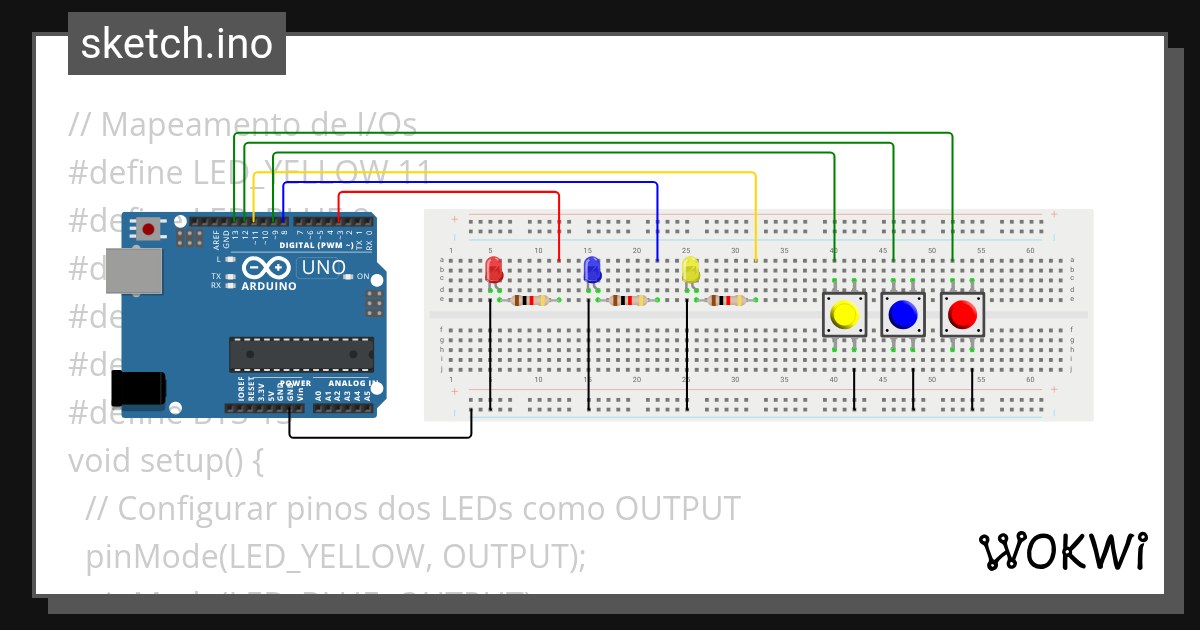 งานสวิตซ์ 3ตัว 3 Led Wokwi Esp32 Stm32 Arduino Simulator 3898
