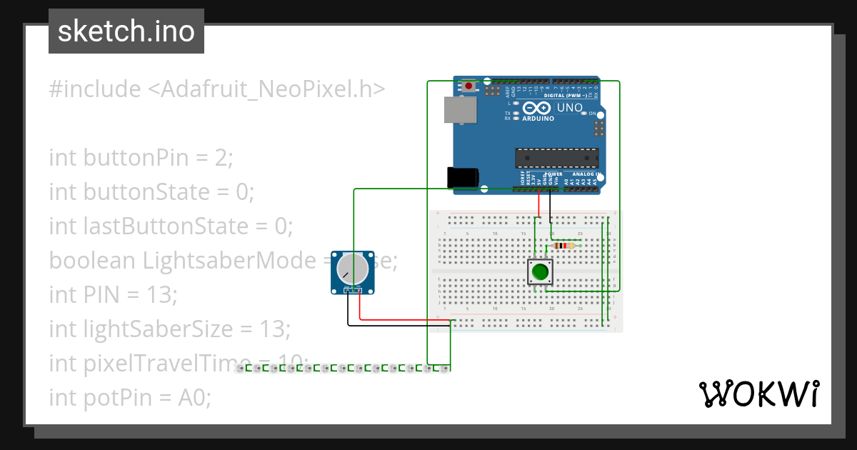 Lightsaber - Wokwi ESP32, STM32, Arduino Simulator