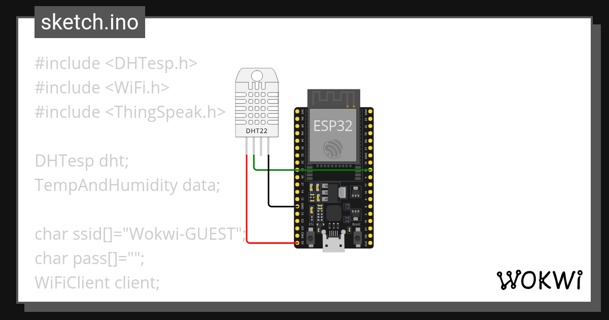 Wifi dht - Wokwi ESP32, STM32, Arduino Simulator