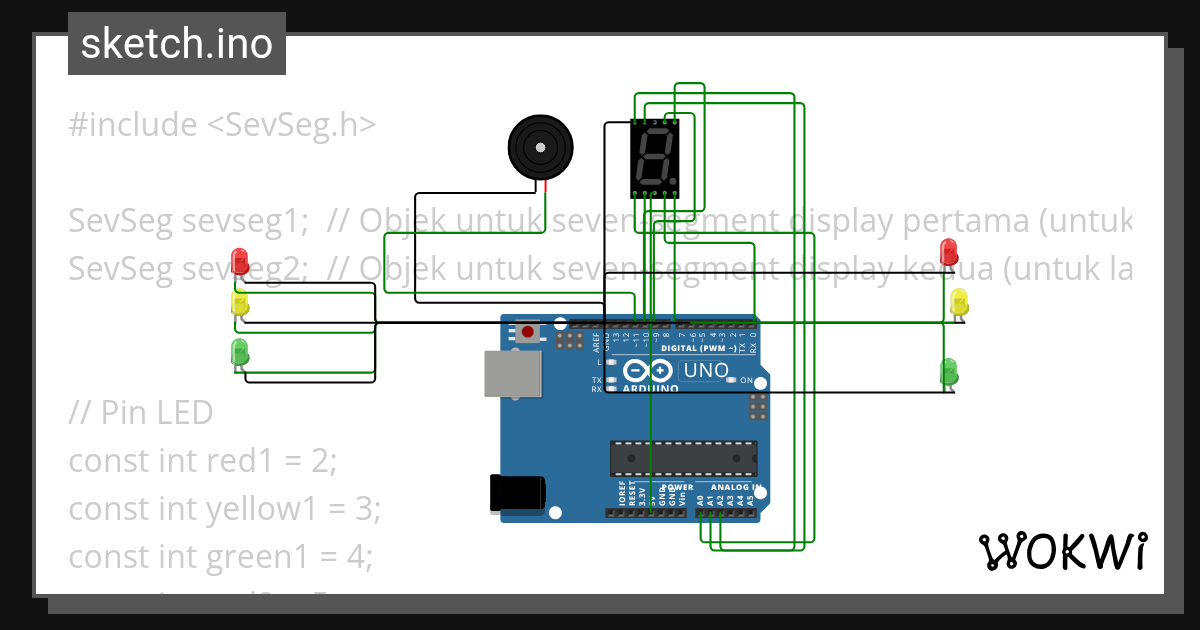 2 traffic light with song - Wokwi ESP32, STM32, Arduino Simulator